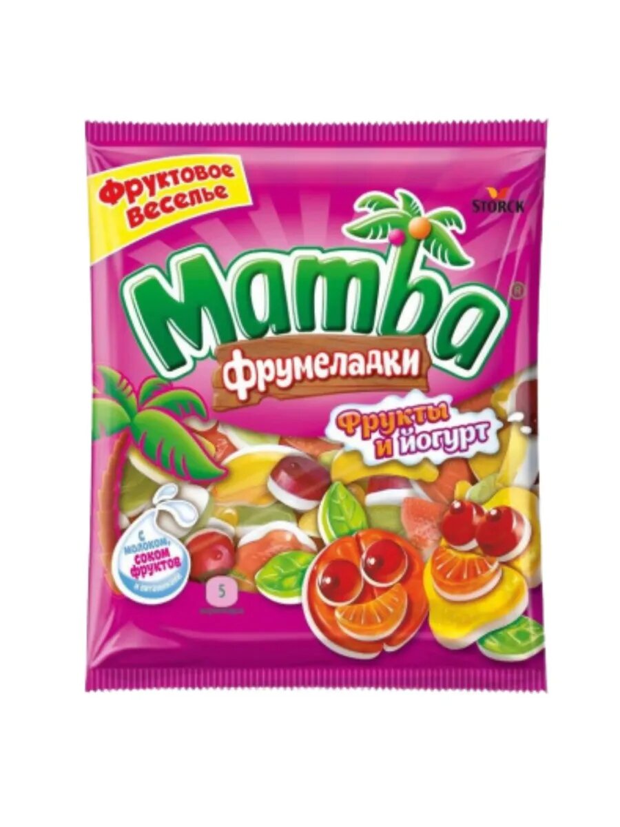 Mamba Мармелад жевательный фрукты и йогурт, 140 г