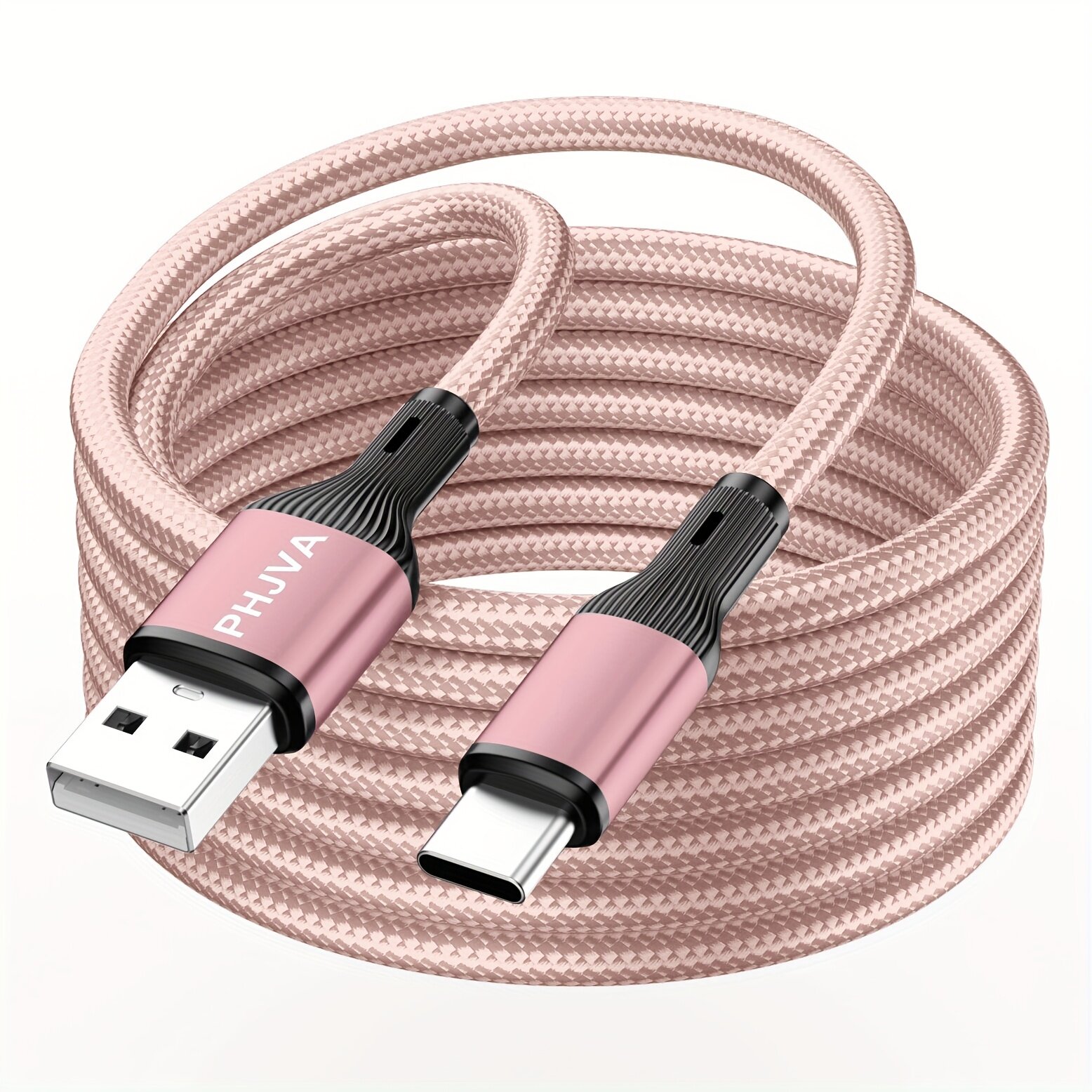 Кабель USB-C для быстрой зарядки и синхронизации данных, 3 м, розовое золото, для Android, iPhone 15/16 Pro/Plus/Pro Max, MacBook, iPad