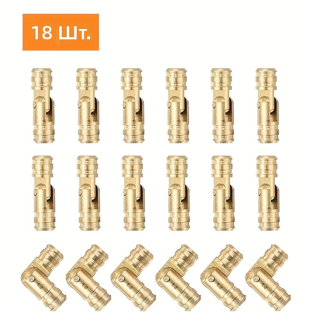 18 шт. латунных скрытых петель 17x5 мм, цилиндрические петли для шкафов, коробок и сувениров
