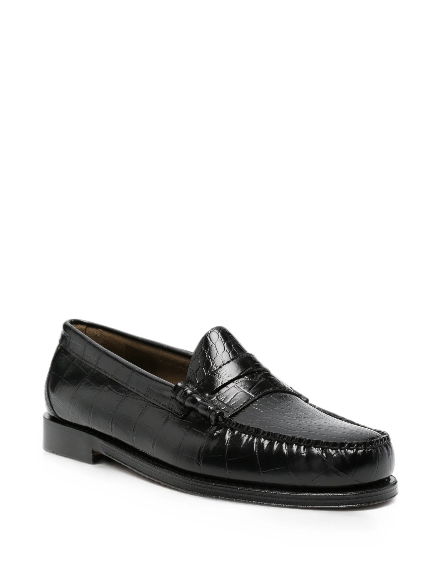Лоферы G.H.BASS Weejun Heritage Larson crocodile-embossed loafers, размер 42 — фото 1