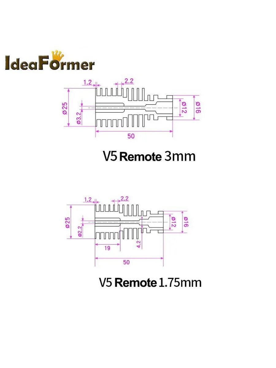 Радиатор IdeaFormer E3D V5 для 3D-принтера Long 175mm — фото 1