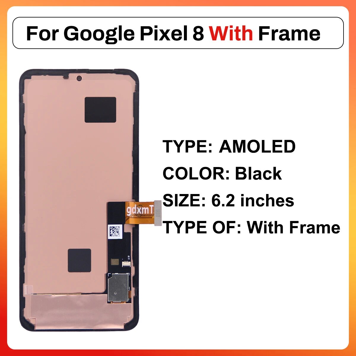AMOLED-дисплей для Google Pixel 8, сенсорный экран для Pixel 8, LCD-дисплей GKWS6 AMOLED With Frame