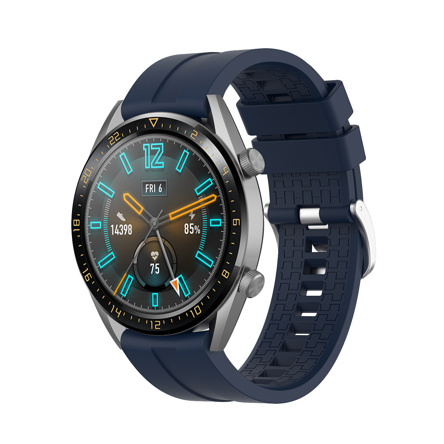 Прочный спортивный силиконовый ремешок для Huawei Watch GT / GT2 / GT3 (46мм) (22мм) 0109-02-9, темно-синий