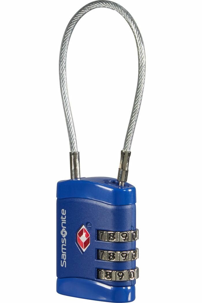 Samsonite Багажный замок-тросик кодовый Cablelock 3Dial TSA, Синий, 1 шт