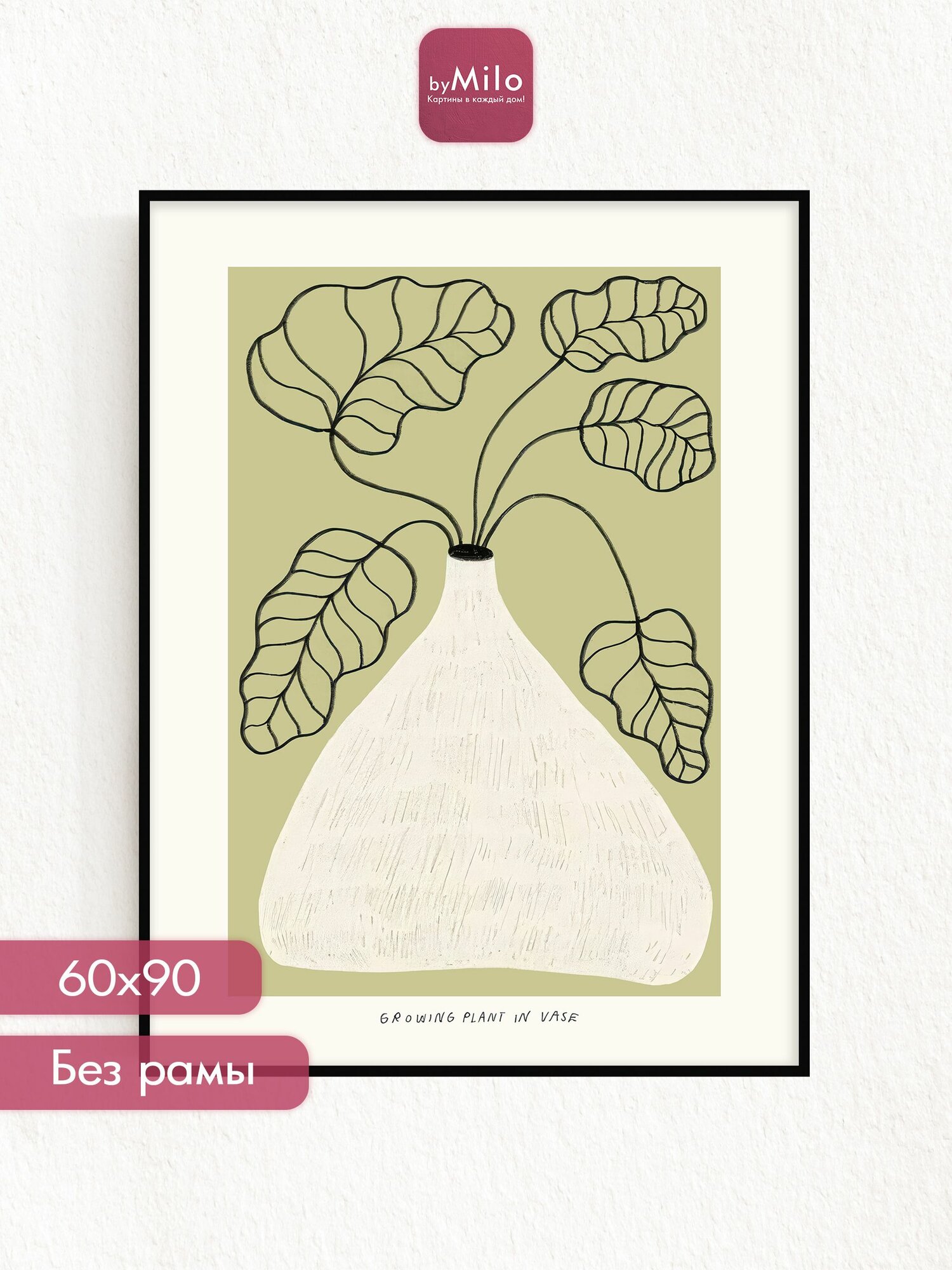 Постер на стену "Growing plant in vase", 60х90см