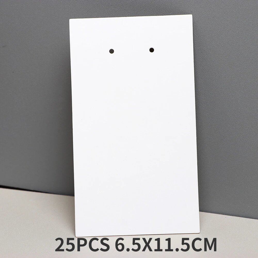 Белые карточки для сережек 6.5x11.5 см (25 шт)