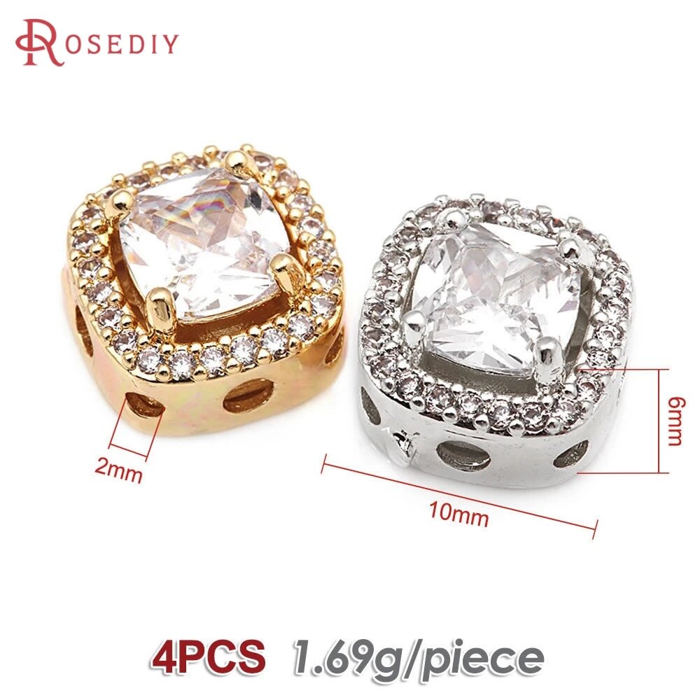 Браслеты Rosediy, 4шт, 10мм, цирконий