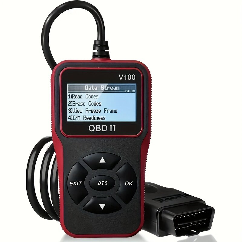 Автомобильный диагностический сканер OBD2 для считывания кодов ошибок двигателя, питание от USB, до 36 В, без аккумулятора, совместим с автомобилями с 1996 года, цвет: красный