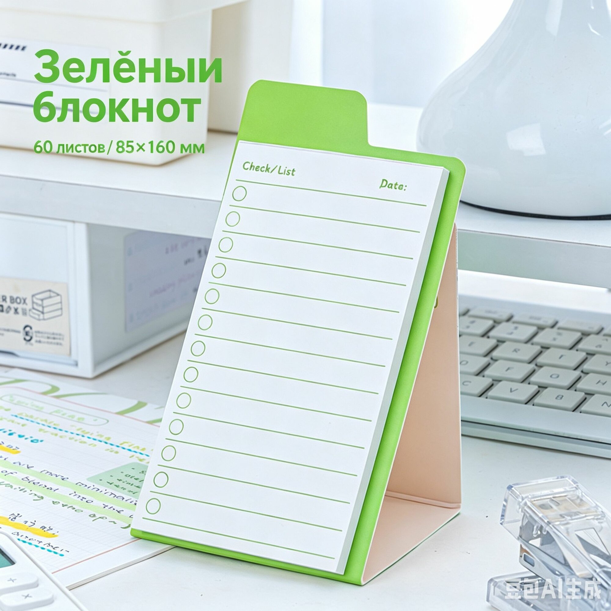 Мини блокнот-стенд (настольный), стикеры для заметок, легко отрываются (без клея), для планов и дел, яркие цвета, школьникам начальных классов