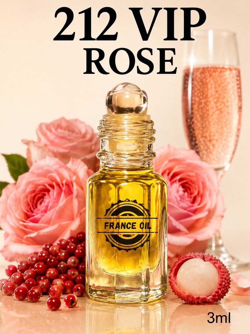 Духи масляные арабские 212 VIP Rose / 212 вип роз женские