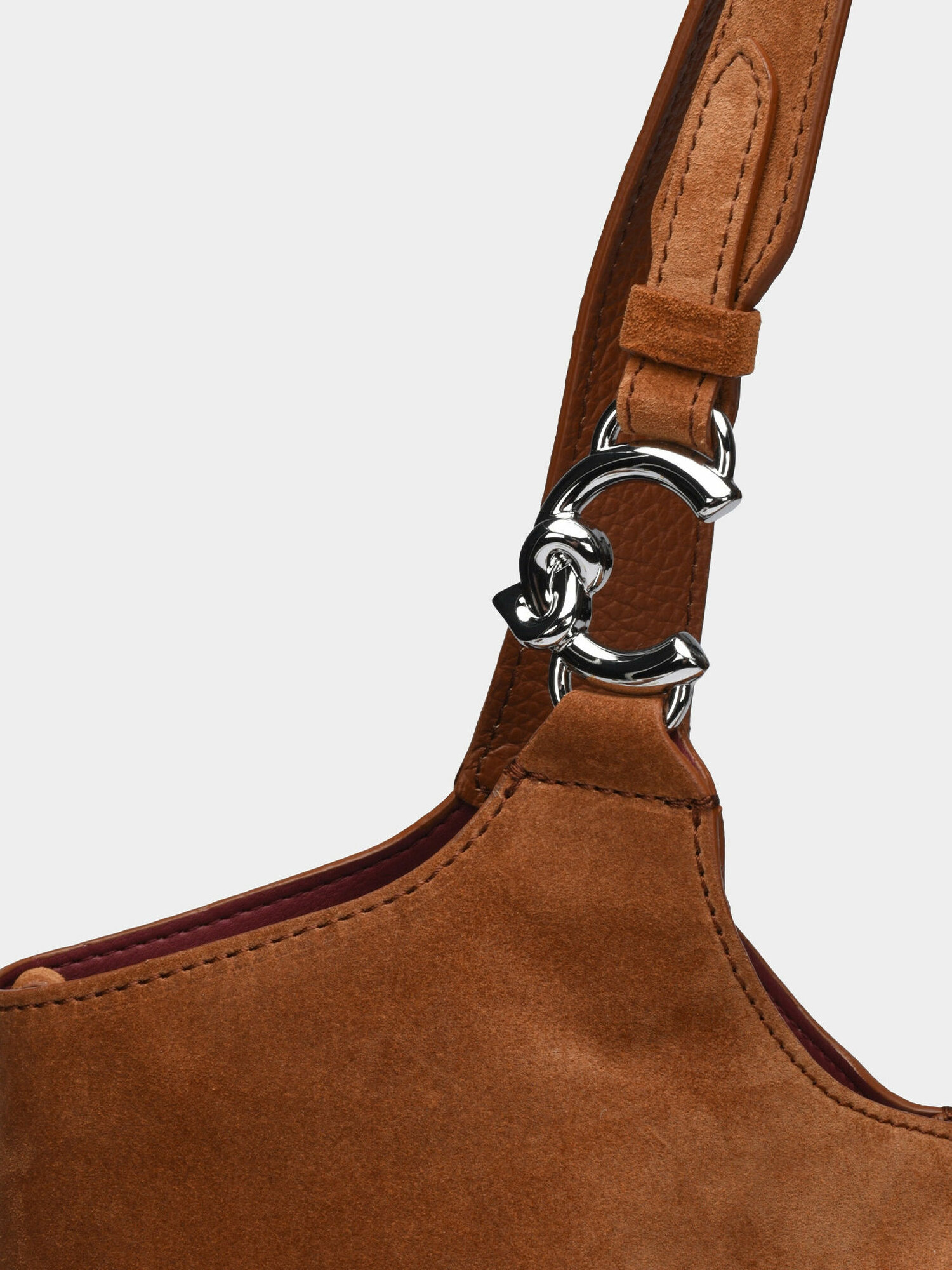 Сумка шоппер COCCINELLE C-EASY SUEDE, фактура матовая, бархатистая, коричневый — фото 1