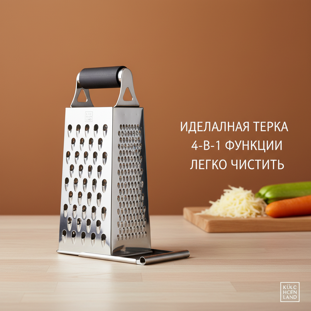 Терка удобная 24 см черная с нескользящей ручкой