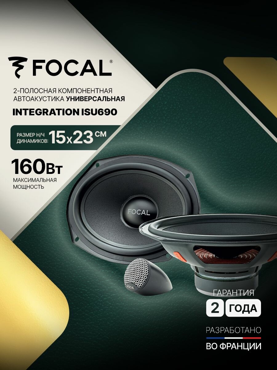 Автоакустика FOCAL Integration ISU690, 15 х 23 см, компонентная, 2 полосы