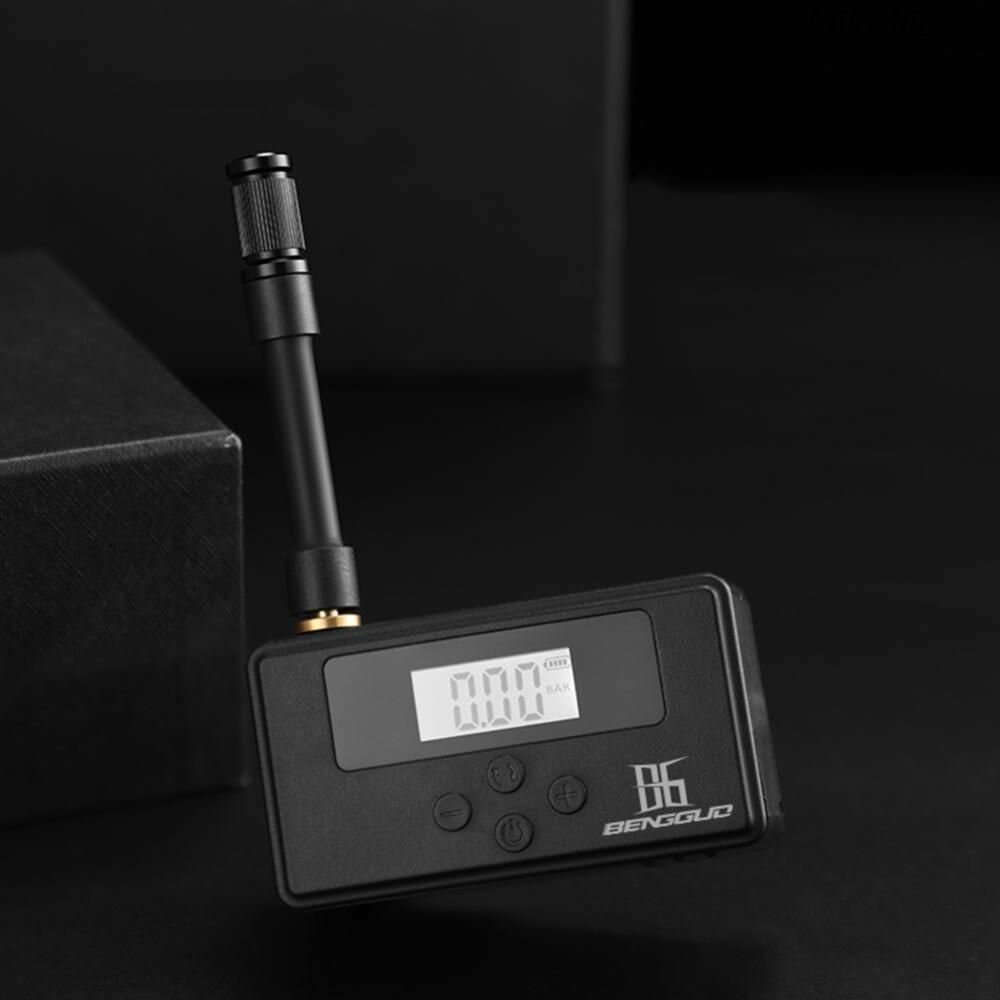 Велосипедный электрический воздушный насос, зарядка через USB Type-C, 120 фунтов на квадратный дюйм, светодиодный дисплей, компактный и портативный