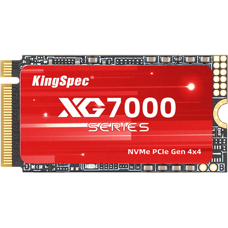 Твердотельный накопитель Kingspec SSD XG7000 2242, 1024GB, M.2(22x42mm), NVMe, PCIe 4.0 x4, 3D NAND, R/W 7200/6600MB/s, IOPs н. д./н. д, TBW 600, DWPD 0.54 (3 года) (XG7000-1TB2242) XG7000-1TB2242