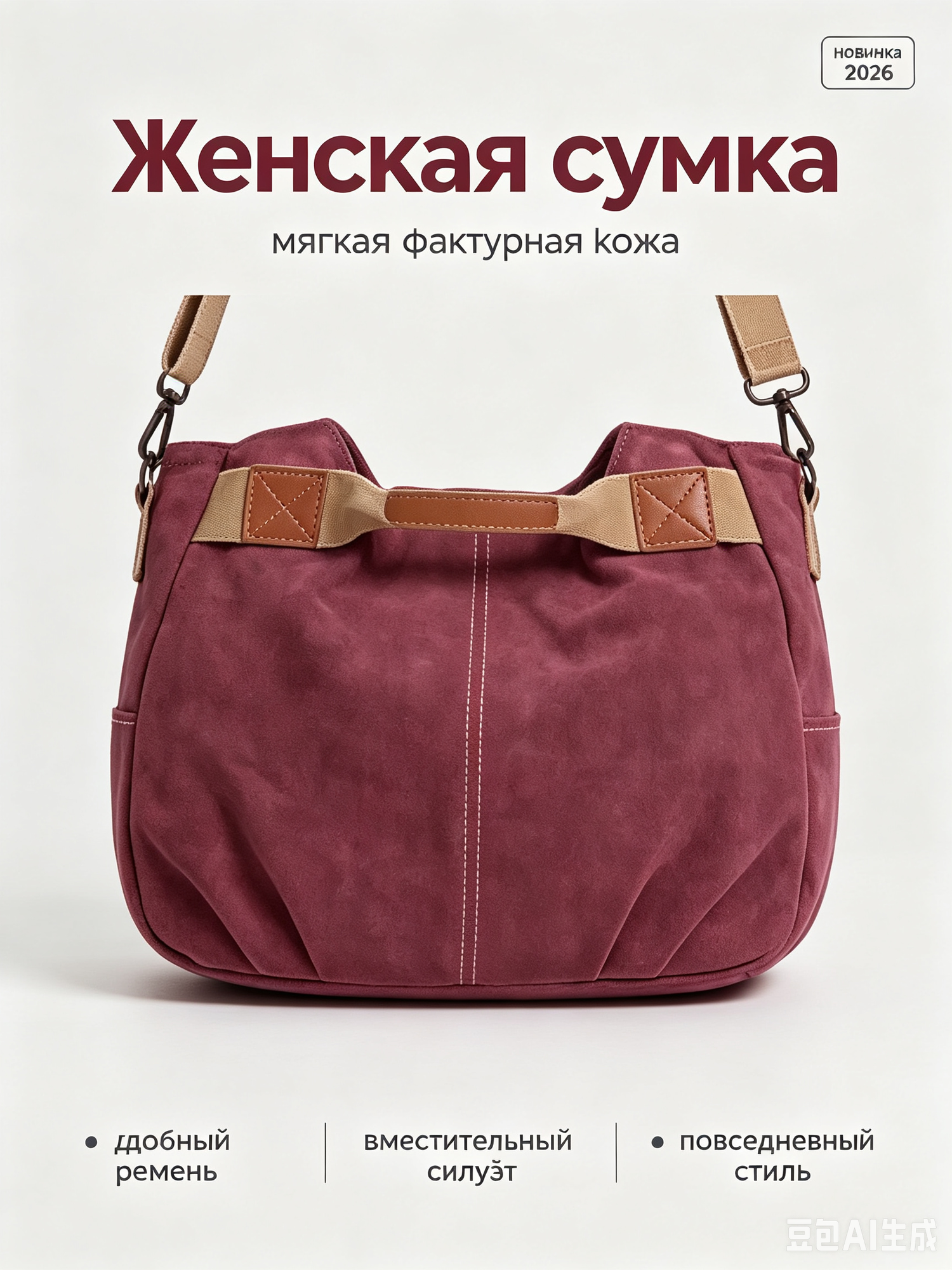 Сумка-шоппер, женская, 3 отделения, ручки-плечи, вельвет, цвет коричневый