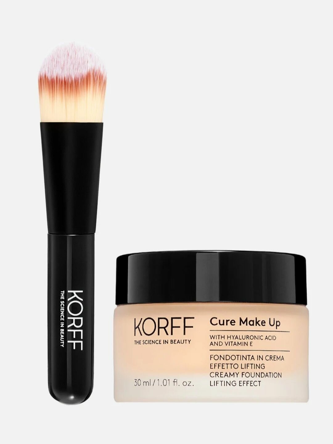 Тональный крем для лица с кистью KORFF cure make up creamy lifting effect 02