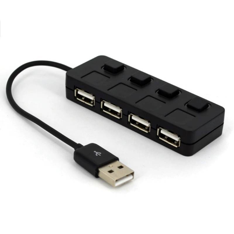 Usb-сплиттер-хаб с кнопкой и несколькими портами для клавиатуры мыши устройства черный