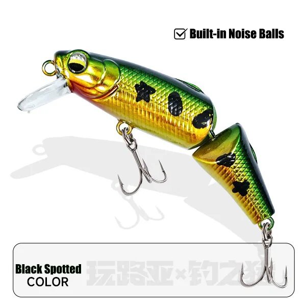 Рыболовные приманки AJLURES Wholesa Jointed Minnow 3.8г 8г 3.8g 45mm, Black Spotted