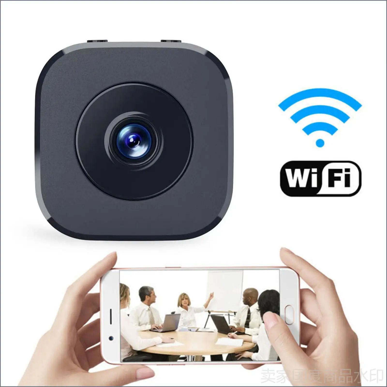 Беспроводная Wi-Fi-камера видеонаблюдения чёрного цвета с магнитным креплением и аккумулятором