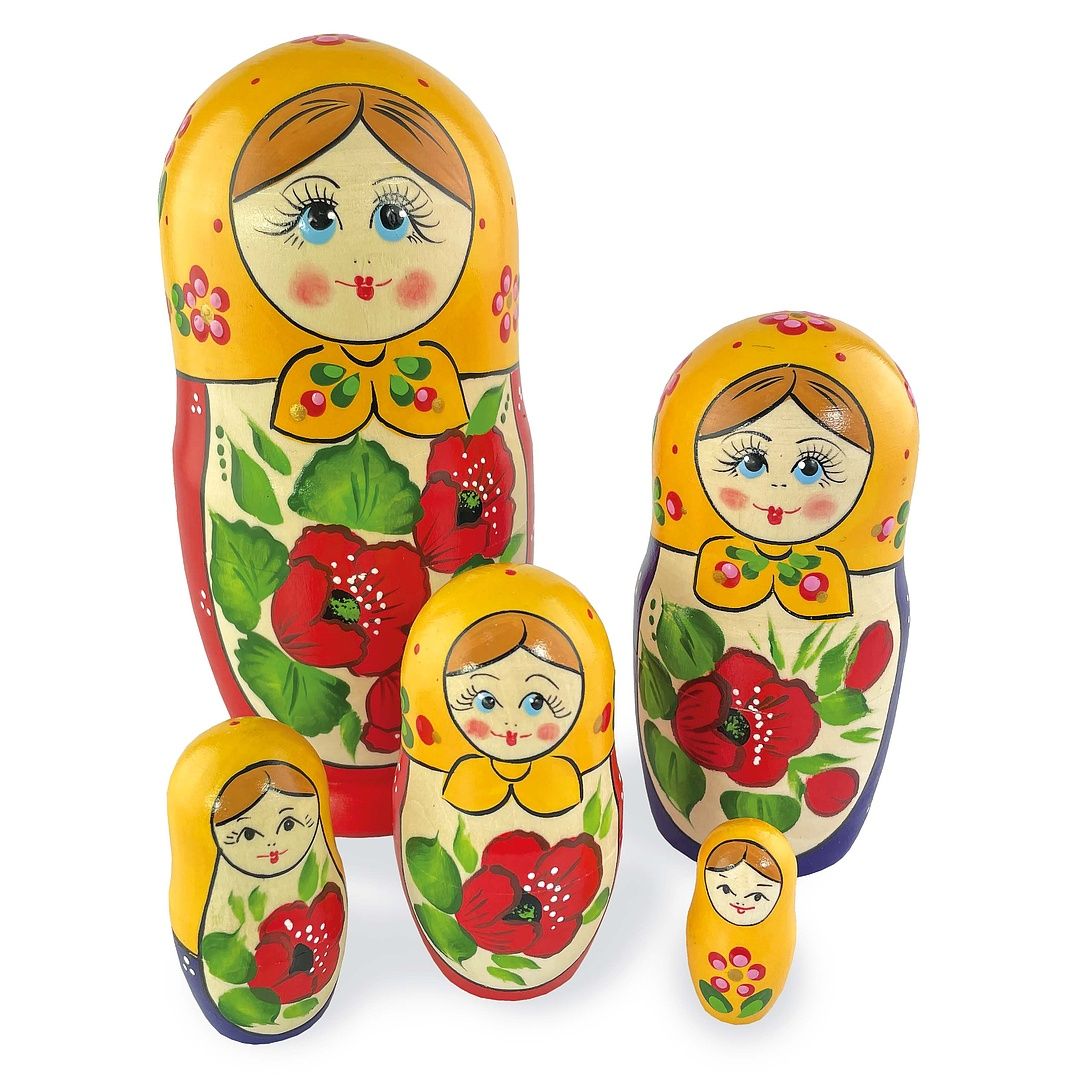 Ажна Матрешка деревянная Полховско-Майданская 5 мест 15 см