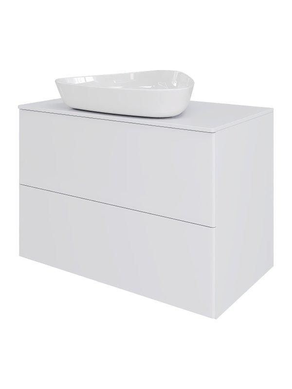 Тумба с раковиной Orange Otto 75 Ot-75TuMDF B07-500W подвесная цвет Белый глянец