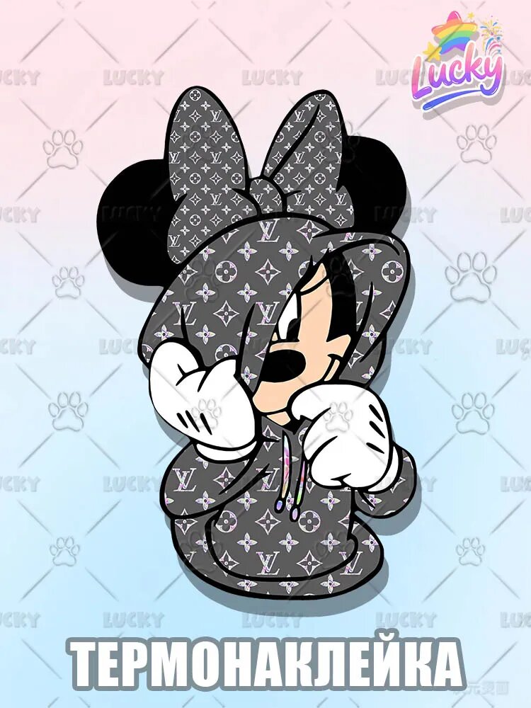 Термонаклейка на одежду Мики Маус LV брендов печать термоаппликация Mickey Mouse