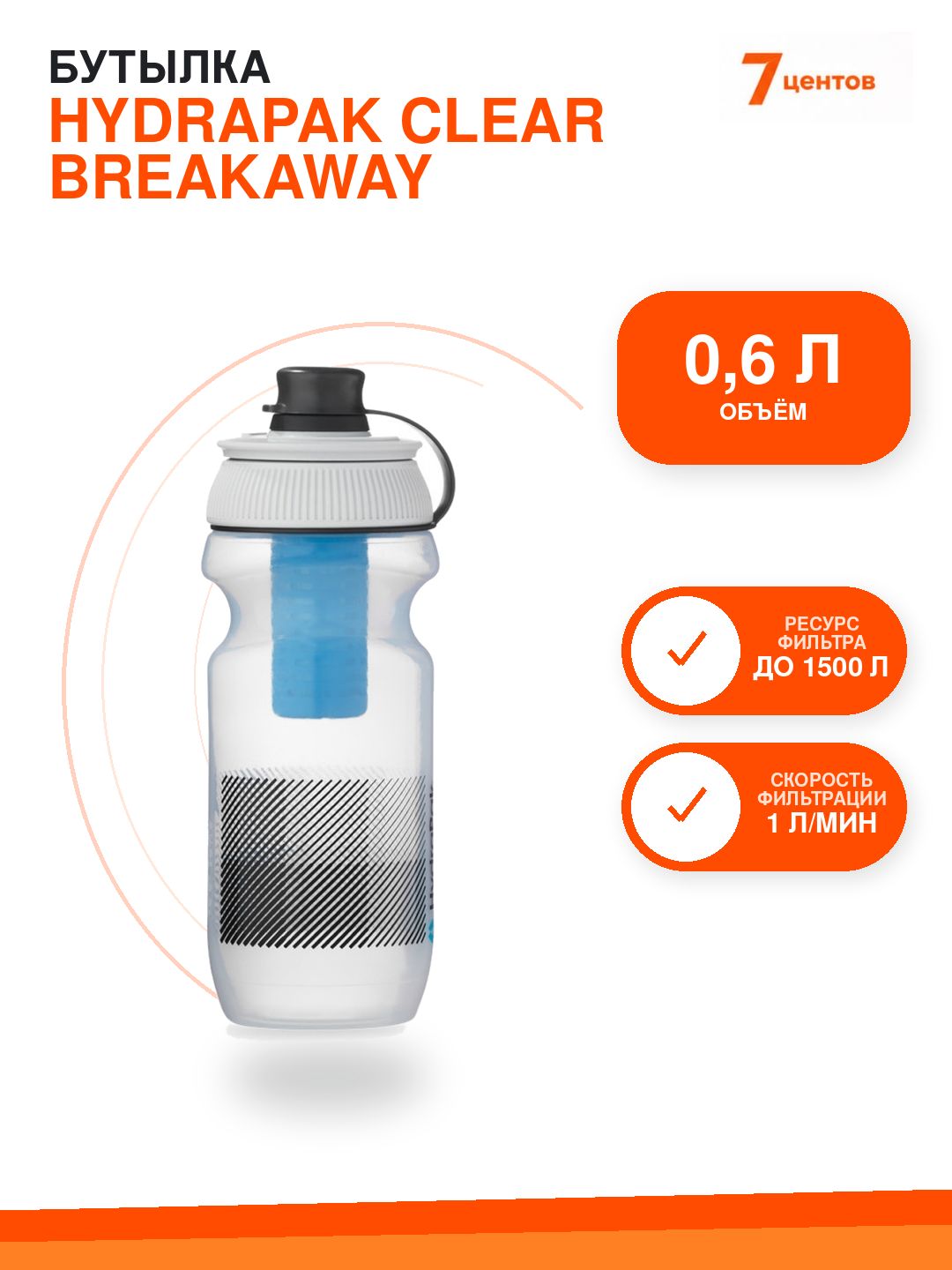 Бутылка для воды HYDRAPAK Clear Breakaway 0,6L Графика (BFA2005)
