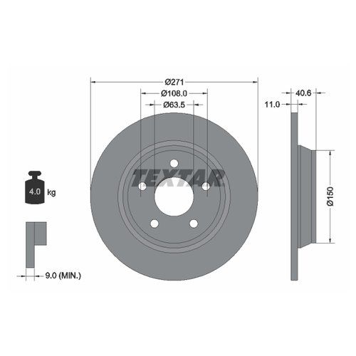 Диск тормозной Textar 92303503 для Ford Focus IV
