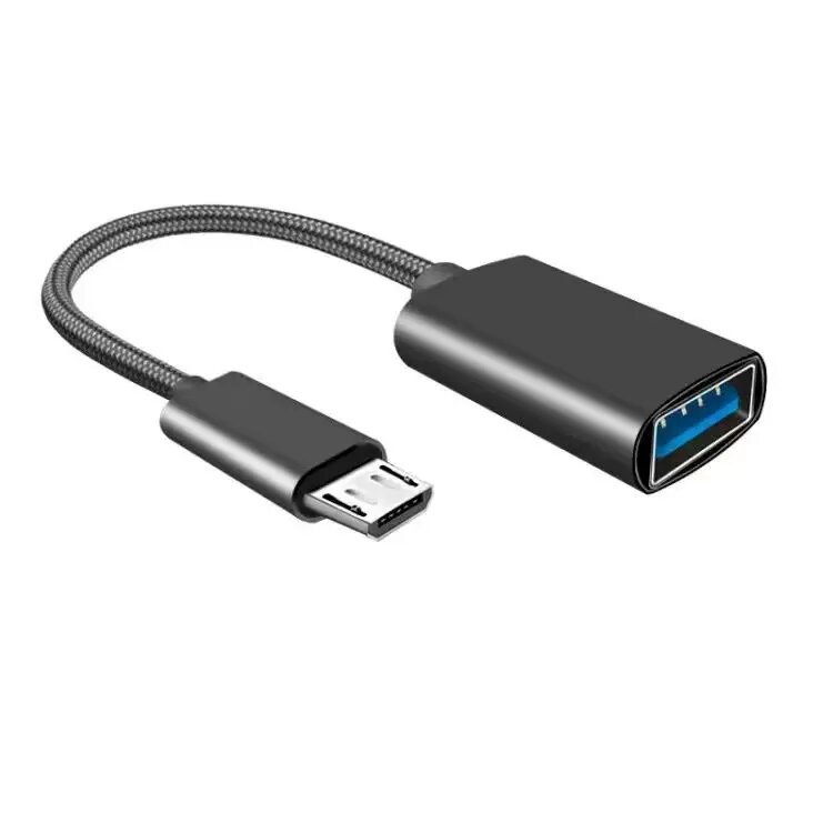 USB 3.0 OTG кабель для Android, Type-C к USB-A, оплетенный кабель, синий цвет, 2 шт, высокоскоростная передача с пином