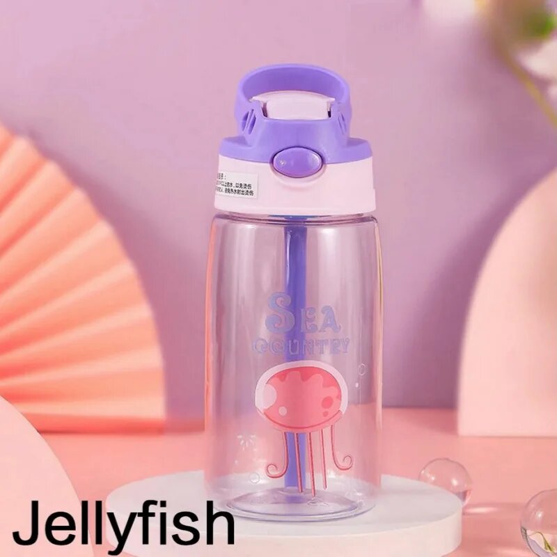 Детская бутылка для воды Jellyfish с соломинкой
