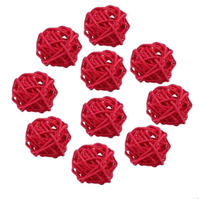 Декоративные шары из ротанга, Красный, Color: Red