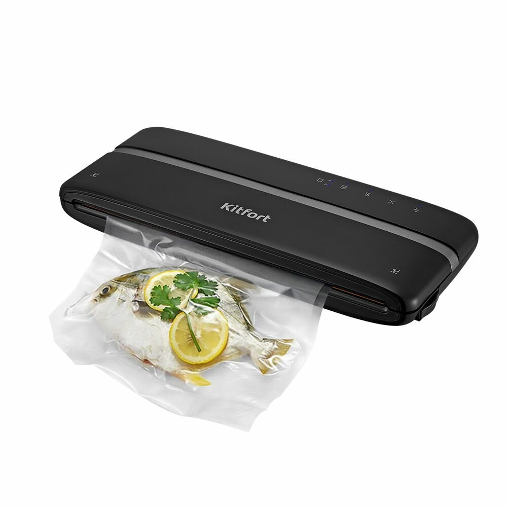 Вакуумный упаковщик Kitfort KT-1526, для продуктов, черный, пластик