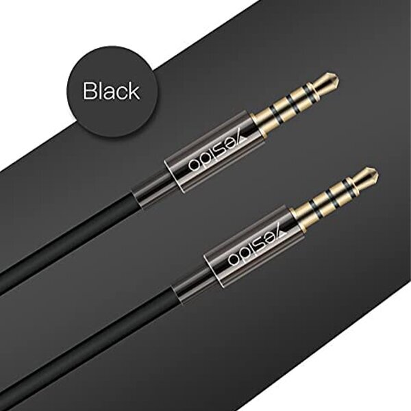 Аудио-кабель Yesido YAU16, AUX 3.5mm Male to Male, 3 м, Черный