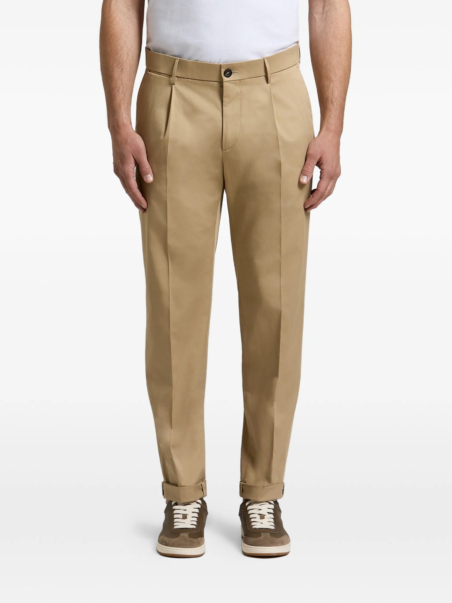 Брюки Pleated-front turn-up trousers