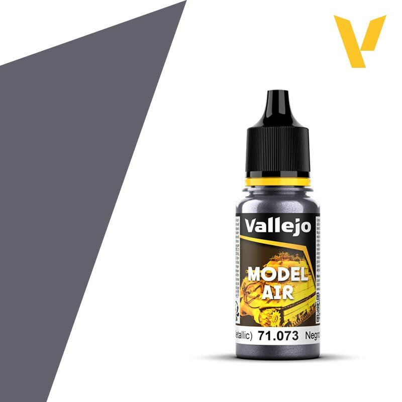 Краска Vallejo Model Air Black (metallic) 17мл. 71.073 акриловая