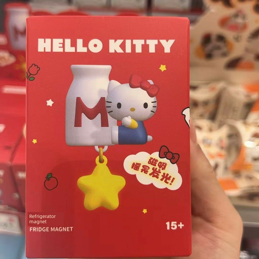 Магнит на холодильник Miniso Hello Kitty в стиле ретро-ресторана, светящийся, в виде звезды, в слепой коробке 1 слепая