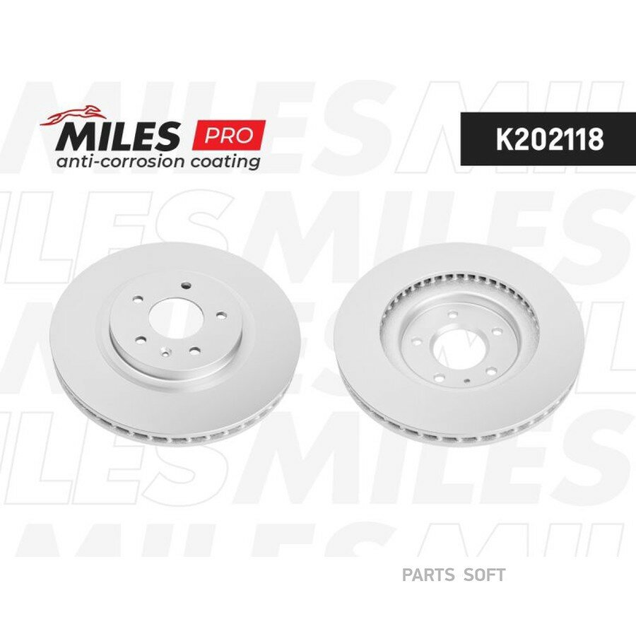 MILES K202118 Диск тормозной JAC J7/01.20-/1.5 - передний (с антикоррозионным покрытием) ()