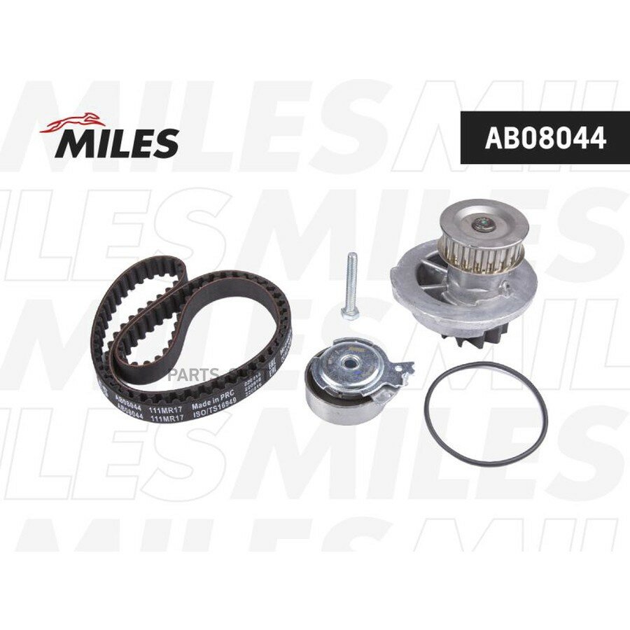 MILES AB08044 Комплект ремня ГРМ CHEVROLET AVEO/LANOS 1.4/1.5 8V 97- (с помпой) ()