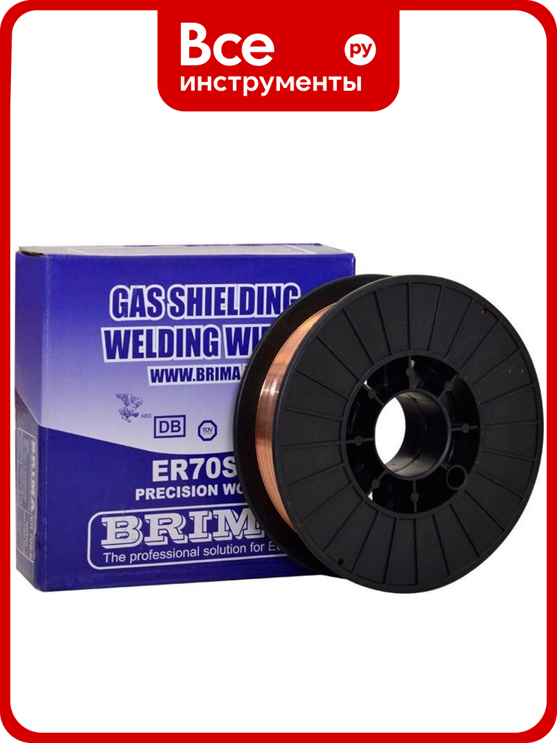 Проволока BRIMA ER-70S-6, омедненная, 90Дж/см2, диаметр 1 мм, вес 5 кг