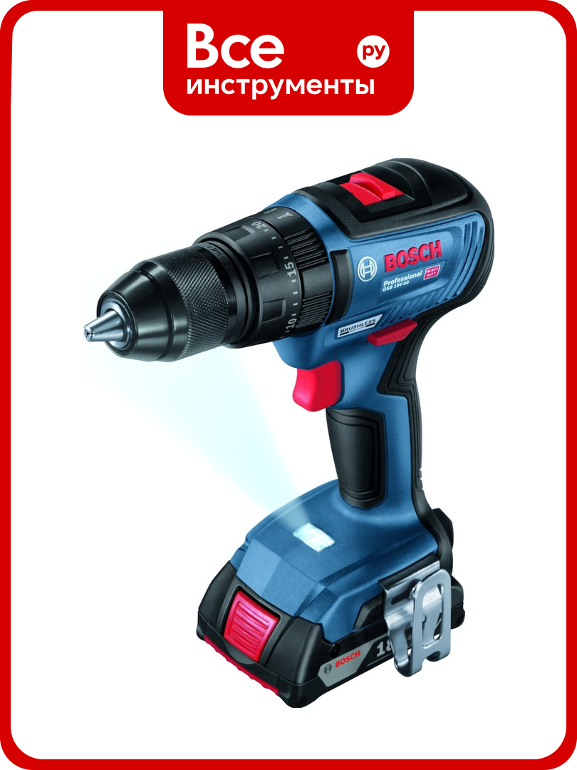 Аккумуляторная ударная дрель-шуруповерт Bosch GSB 18V-50 06019H5120