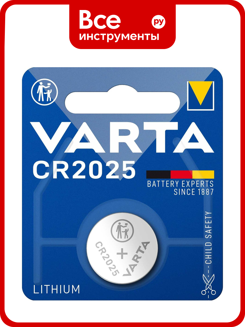 Элемент питания Varta ELECTRONICS CR 2025 06025101401 4008496276875