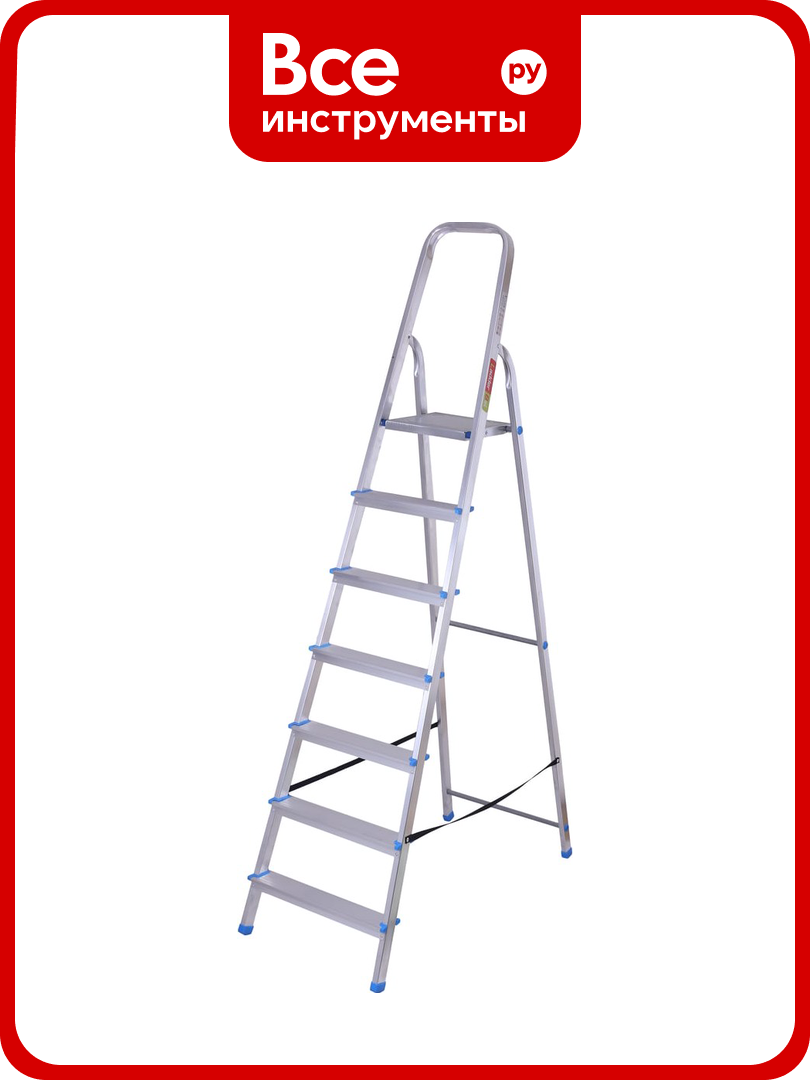 Алюминиевая стремянка LadderBel 7 ступеней STR-AL-7, семи нескользящих ступеней,