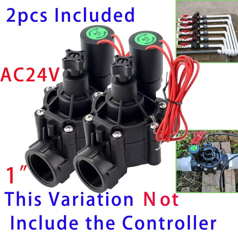 2шт. электромагнитный клапан для полива 1 дюйм AC24V
