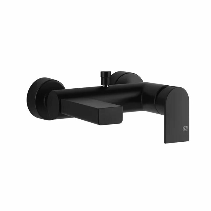 Смеситель для ванны с душем Gessi 38613 настенный, однорычажный, черный, матовый, латунный, без лейки, с керамическим картриджем