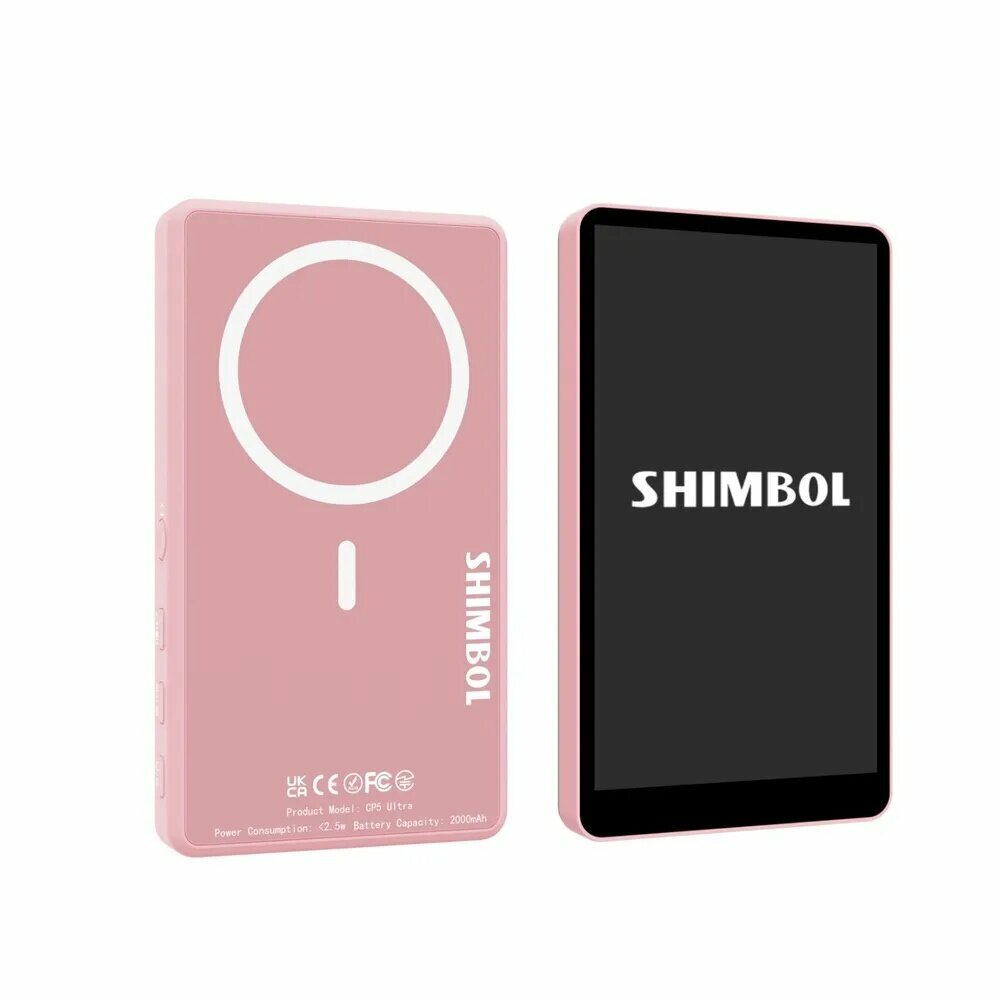 Shimbol CP5 Ultra 5-дюймовый монитор для видеоблога и селфи, сенсорный экран для смартфона, дальность 50 м, задержка 0,04 с, время работы 4 ч, совместимость с iPhone и Android (розовый)