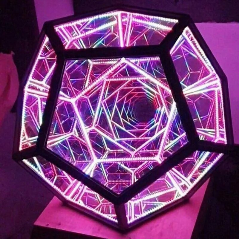 Светильник Dodecaedron Color Art Light, фантазийная геометрическая космическая светодиодная лампа, зарядка через USB, рождественские подарк