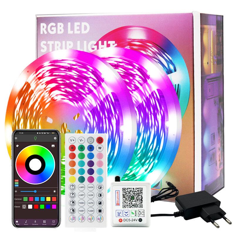 Набор светодиодных лент для трансграничной торговли 24В-3535RGB-16, 16 светодиодов, 44-клавишный Bluetooth-пульт, умная