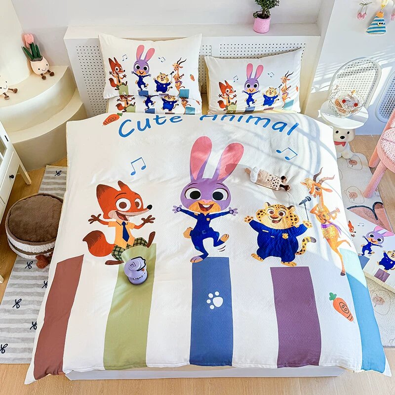 Комплект постельного белья из чистого хлопка Zootopia, четыре предмета, Usachi, полностью хлопковое детское постельное