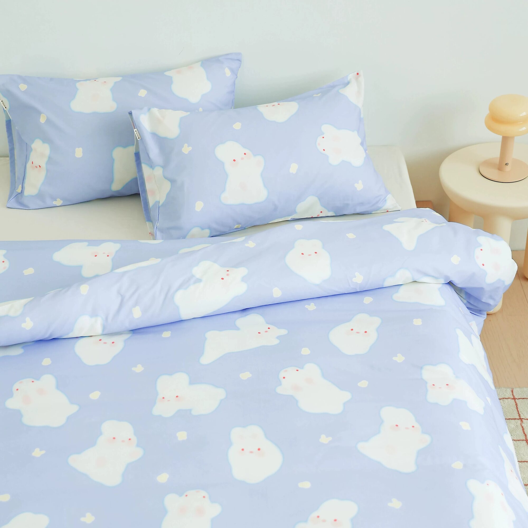 Набор постельного белья Fluffy Rabbit Dreamy Original Little Rabbit: комплект из четырех предметов (пододеяльник,